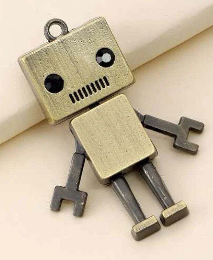 Brush Brass Robot Pendant or a Key Ring. With Movable Arms and Legs. - Etsy