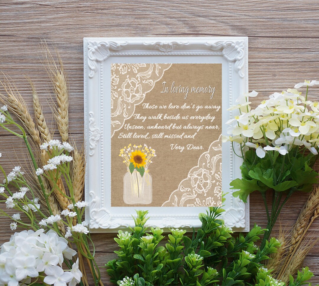 In Loving Memory Wedding Table Sign, Memorial Sign Table, Remembrance ...