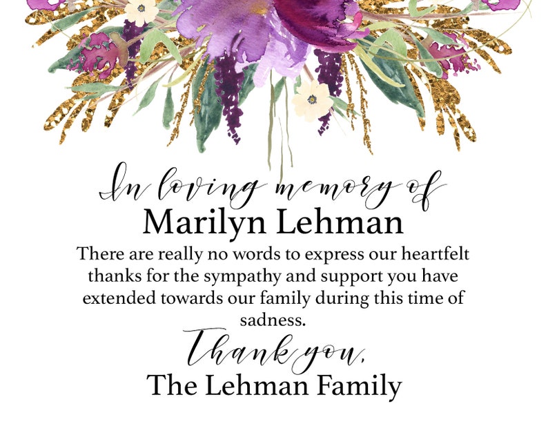 Personalized Sympathy Acknowledgement Cards Funeral Thank You | Etsy