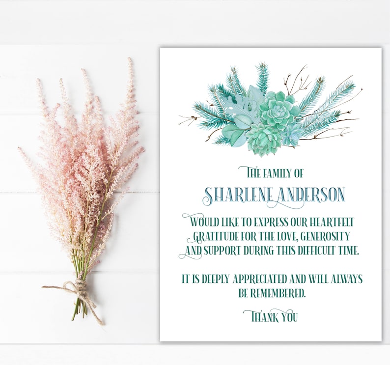 Sympathy Acknowledgement Cards, Funeral Thank You and Bereavement Notes ...