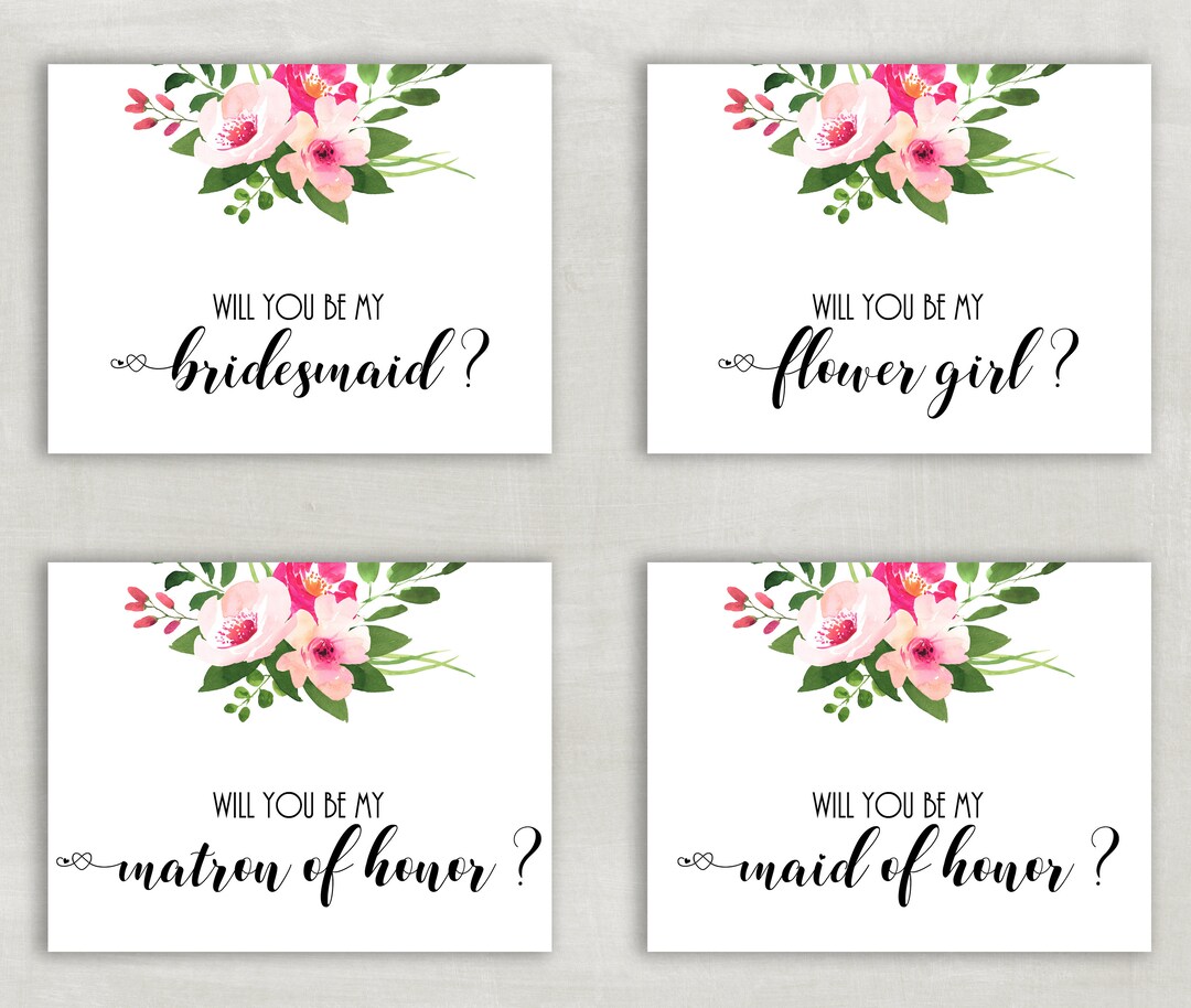 Bridal Party Proposal Cards Personalized With Envelopes Will You Be My ...