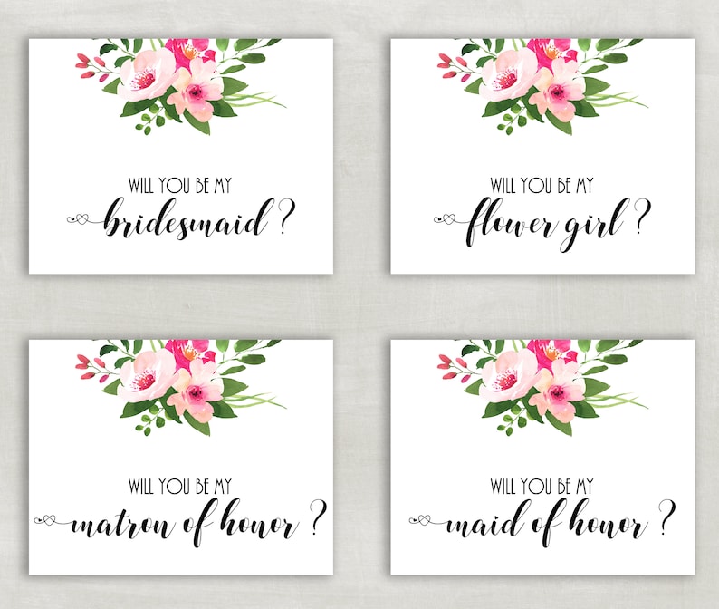 Bridal Party Proposal Cards Personalized With Envelopes Will | Etsy