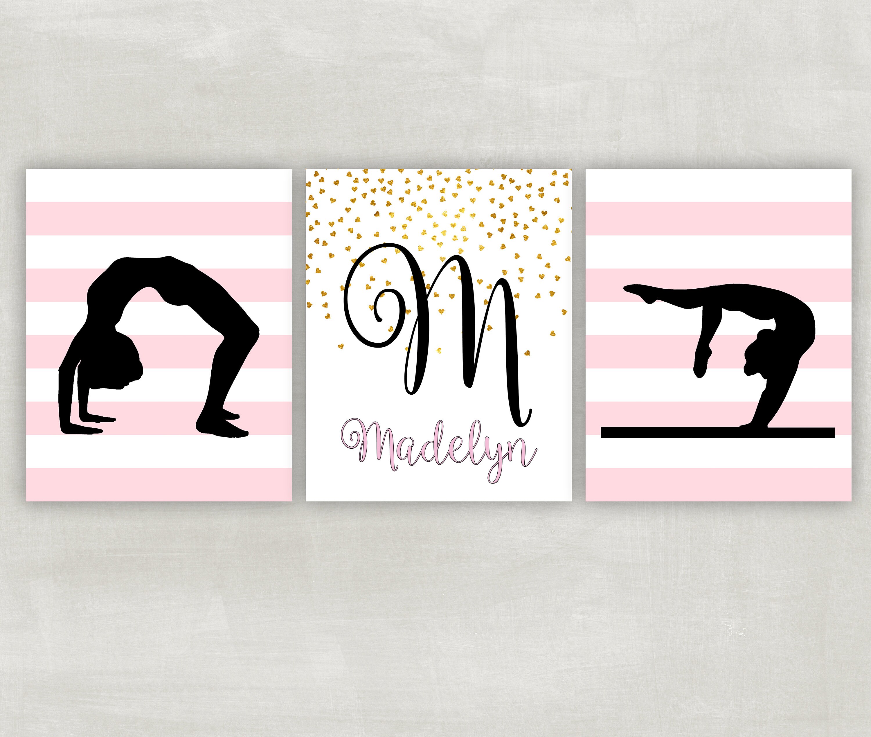 Gymnastics Wall Art Set of 3 Prints Customizable With Your - Etsy