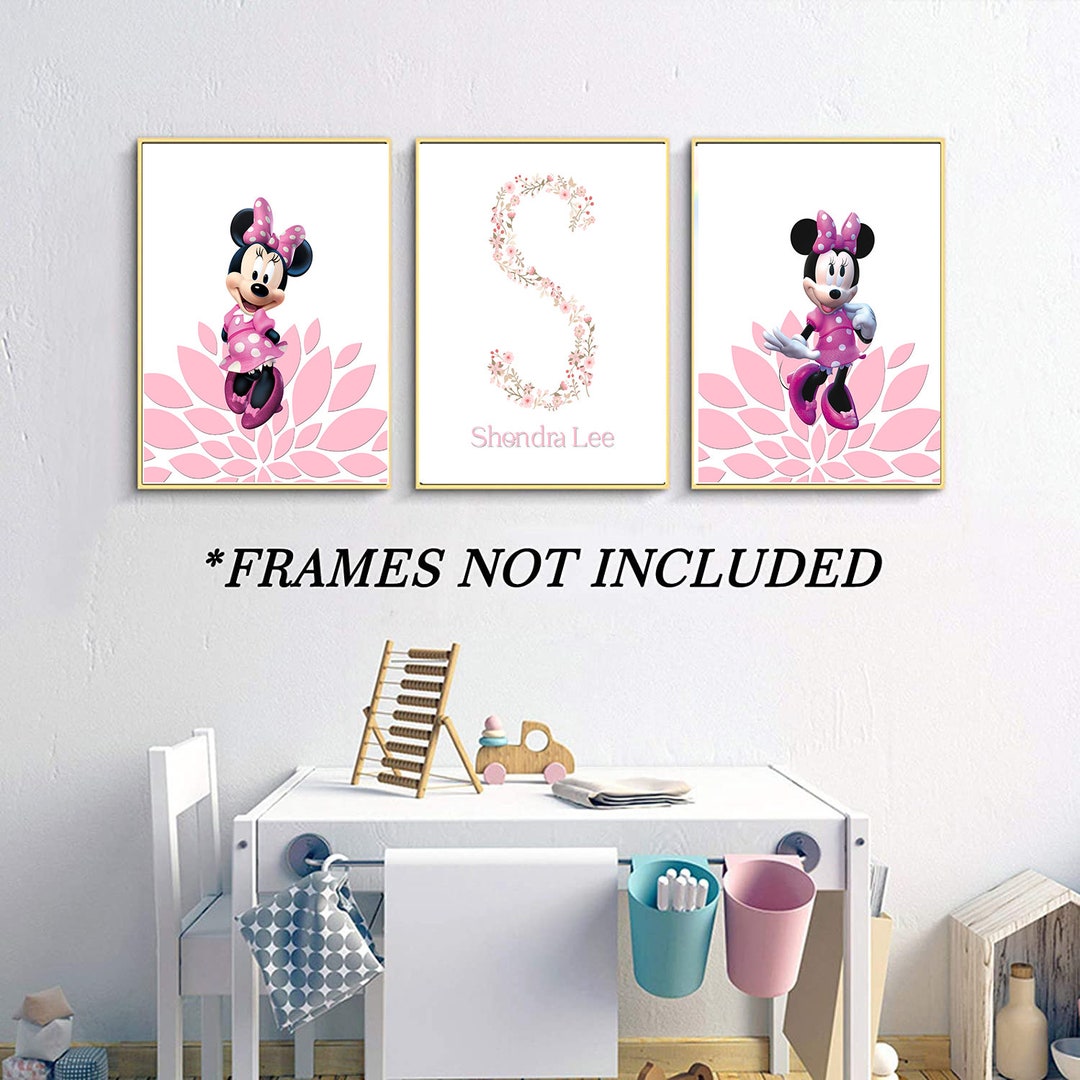 Minnie Mouse Set of 3 Prints With Name and Initial 3 8x10 Unframed ...