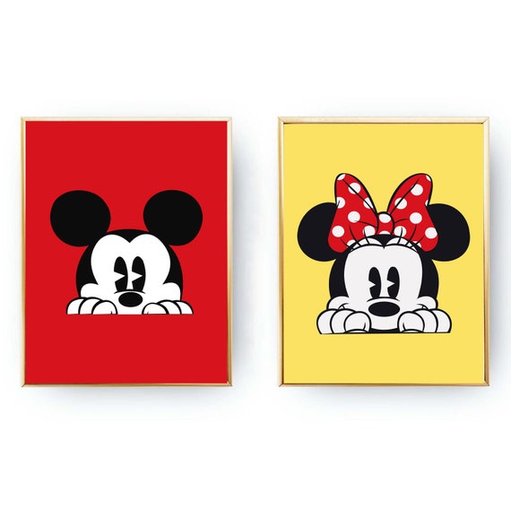 Minnie and Mickey Mouse Red and Yellow Prints 8 X 10 - Etsy