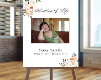 Welcome Sign Celebration of Life Funeral Sign Poster With | Etsy