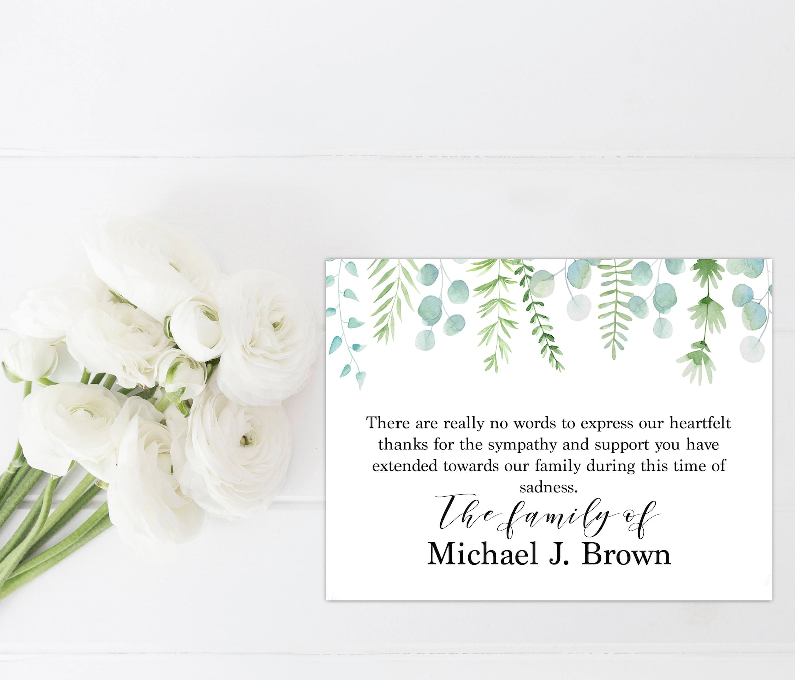Sympathy Acknowledgement Cards Funeral Thank You and - Etsy