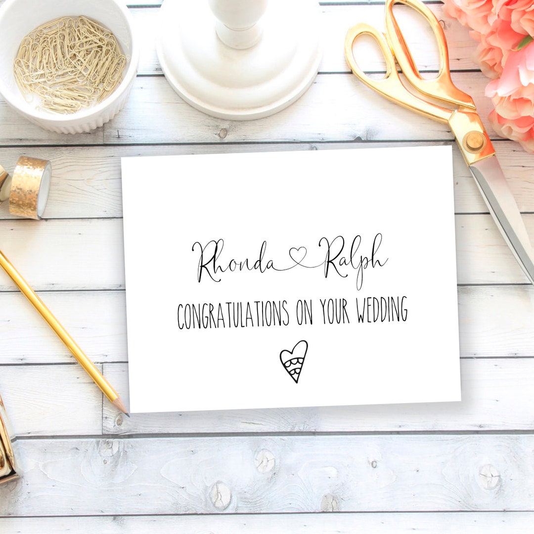 Personalized Wedding Congratulations Card for Bride and Groom - Etsy