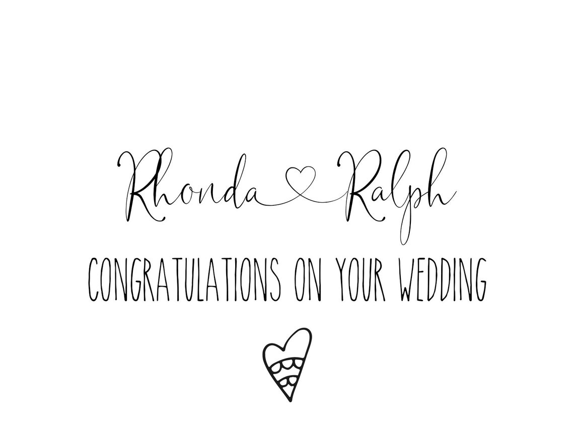 Personalized Wedding Congratulations Card for Bride and Groom - Etsy