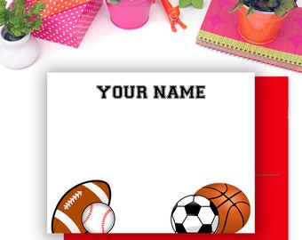 Personalized Sports Thank You Note Set // Kids Thank You Cards and ...