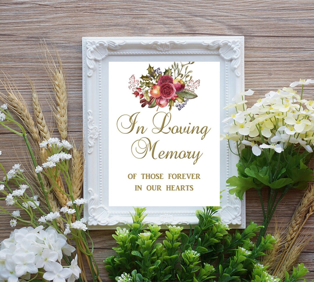 In Loving Memory Wedding Table Sign, Memorial Sign Table, Remembrance ...