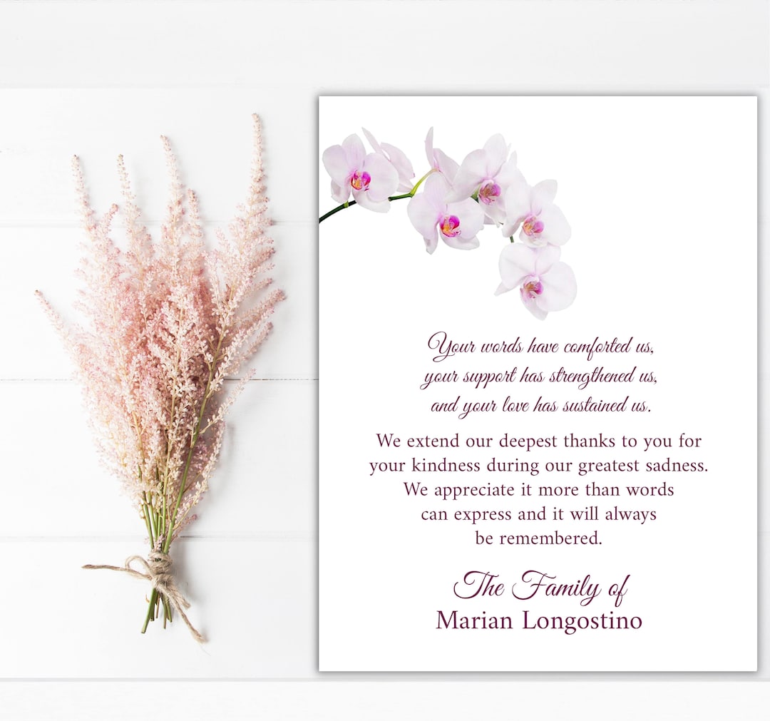 Sympathy Acknowledgement Cards, Funeral Thank You and Bereavement Notes ...