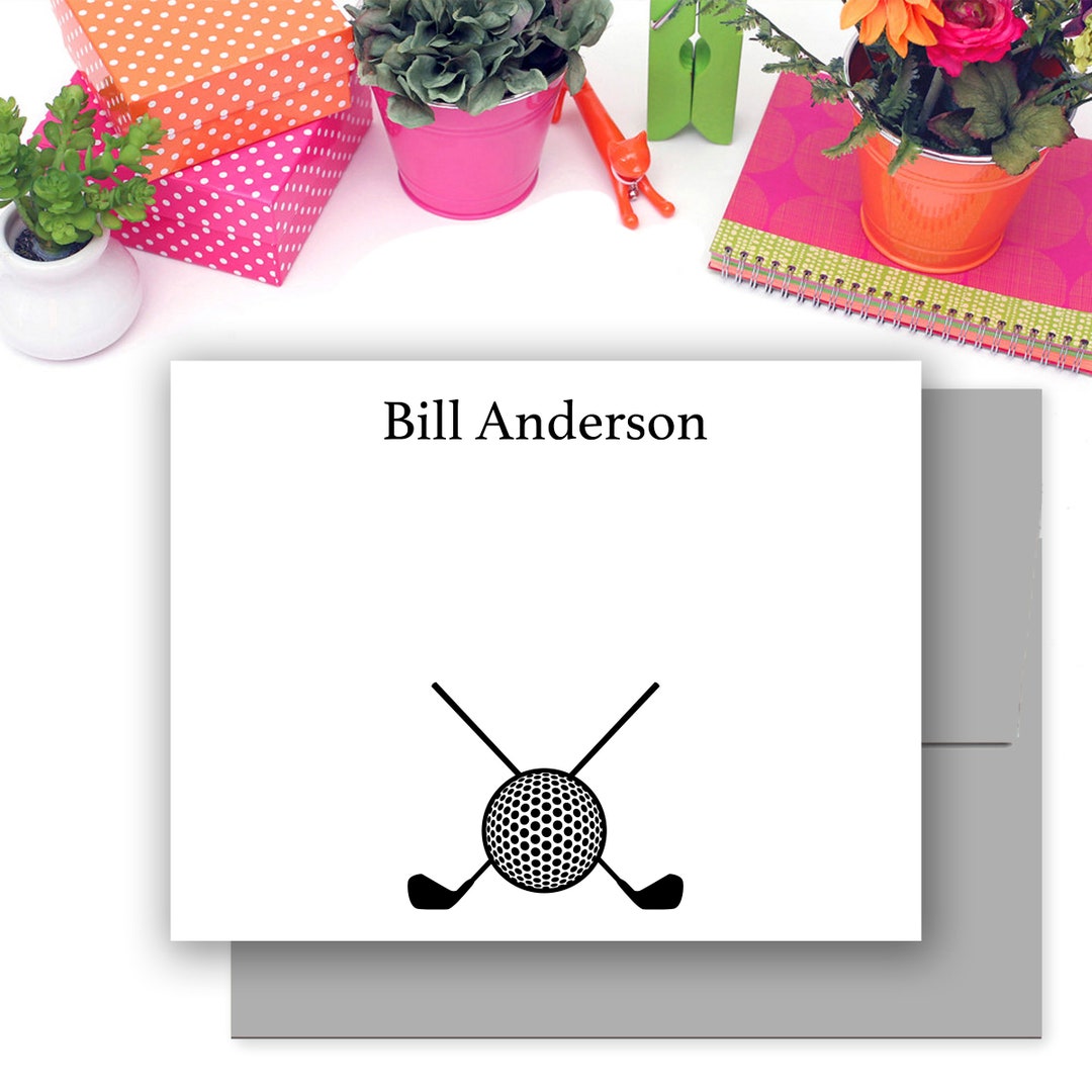 Personalized Golf Stationery // Golf Note Cards | Golf Notecards ...