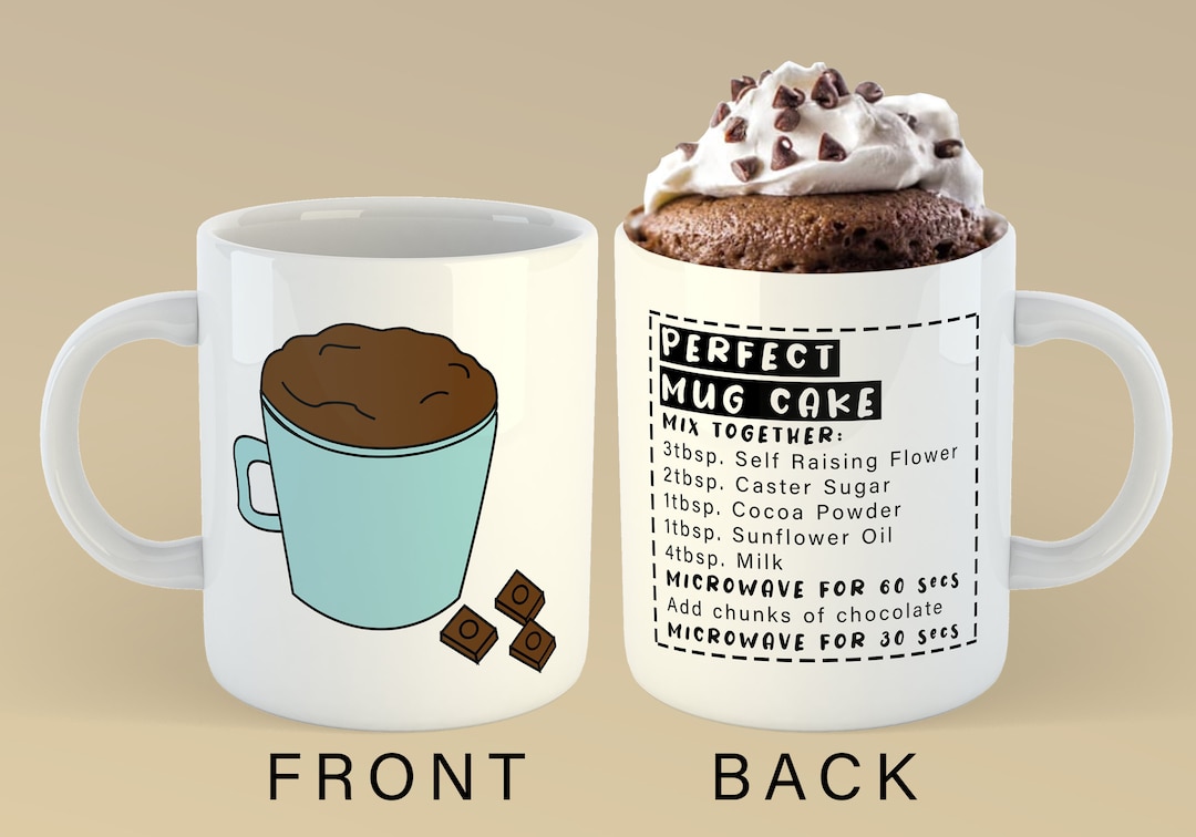 Mug Cake Recipe on a Mug - Mug Cake Gift - Cooking Mug - Chef Gift Idea ...