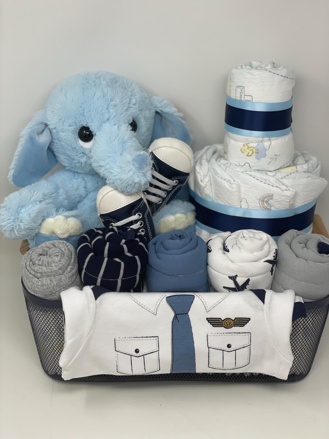 Pilot Baby Boy Gift Basket , Baby Shower, Baby Copilot, Gift Basket ...