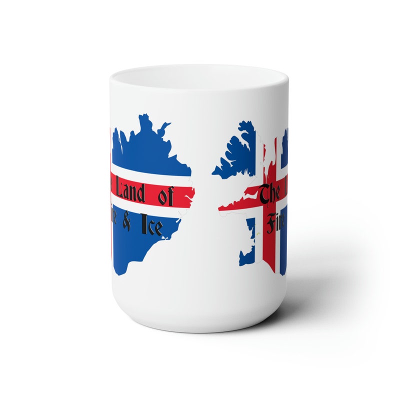 Iceland- the Land of Fire and Ice Flag Ceramic Mug 15oz - Etsy