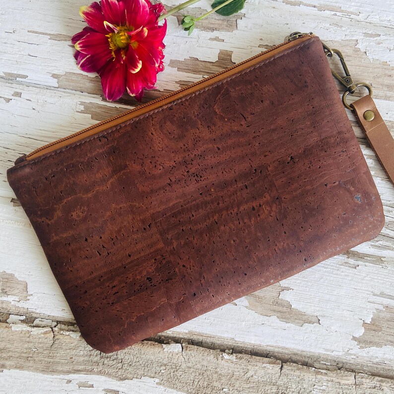 Cork Clutch Brown Autumn Fall Leaves Leather - Etsy