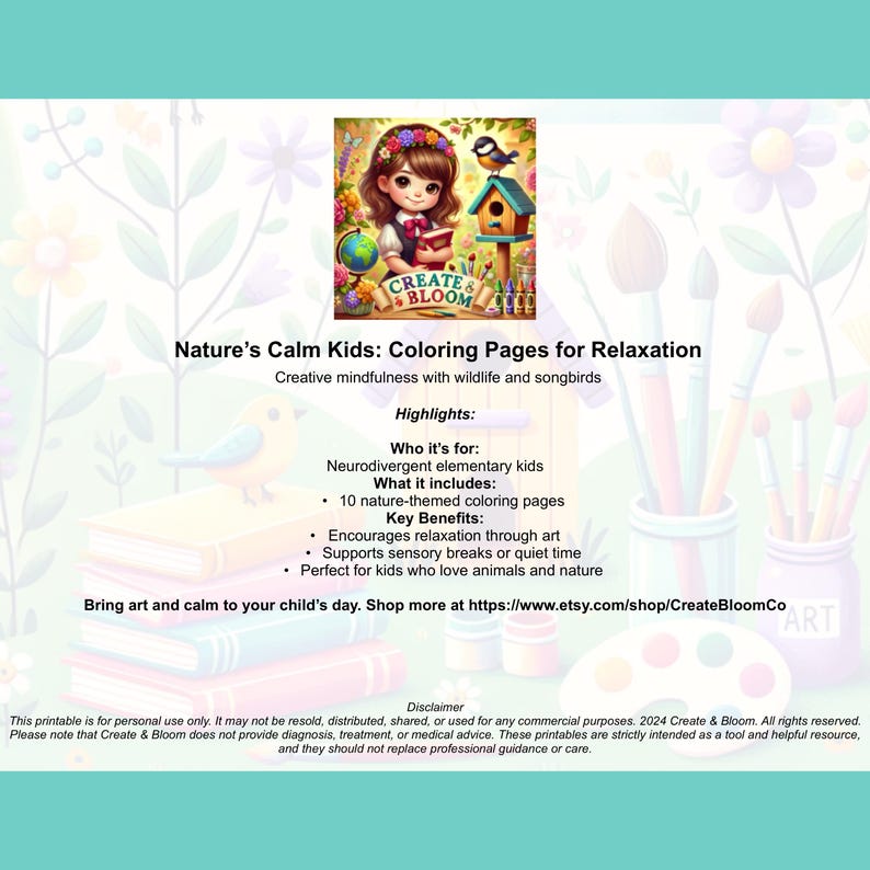 Natures Calm Kids: Coloring Pages for Relaxation Mindfulness and Stress ...