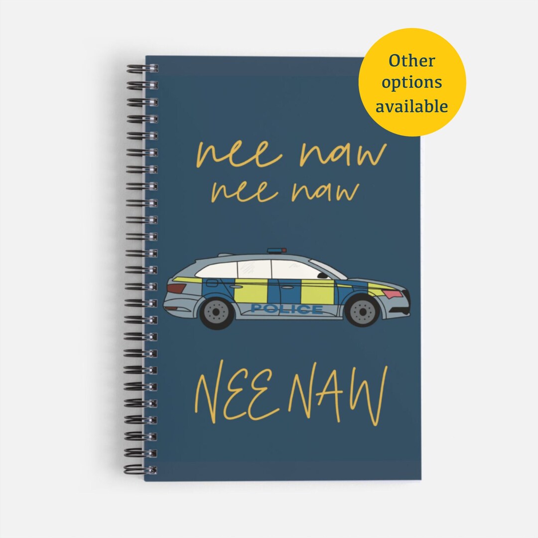 A5 Spiral Bound Notebook, Emergency Services, Police Car,policeman ...