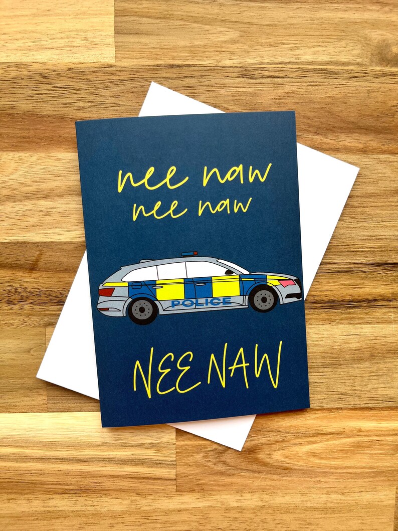 Police Car Birthday Card, Police, Emergency Services, Card for Him ...