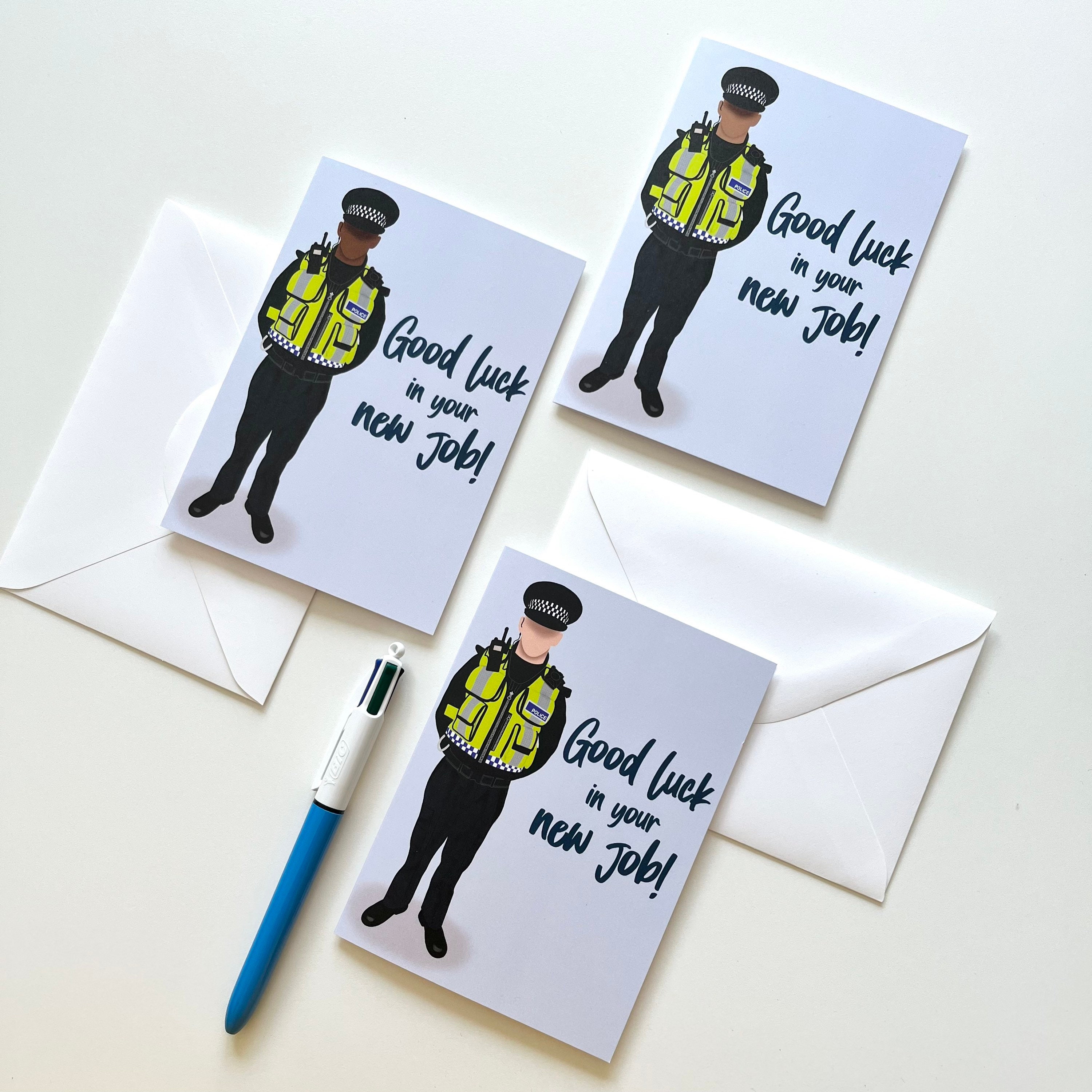 Police Card, Good Luck in Your New Job, Policeman,congratulations Card ...