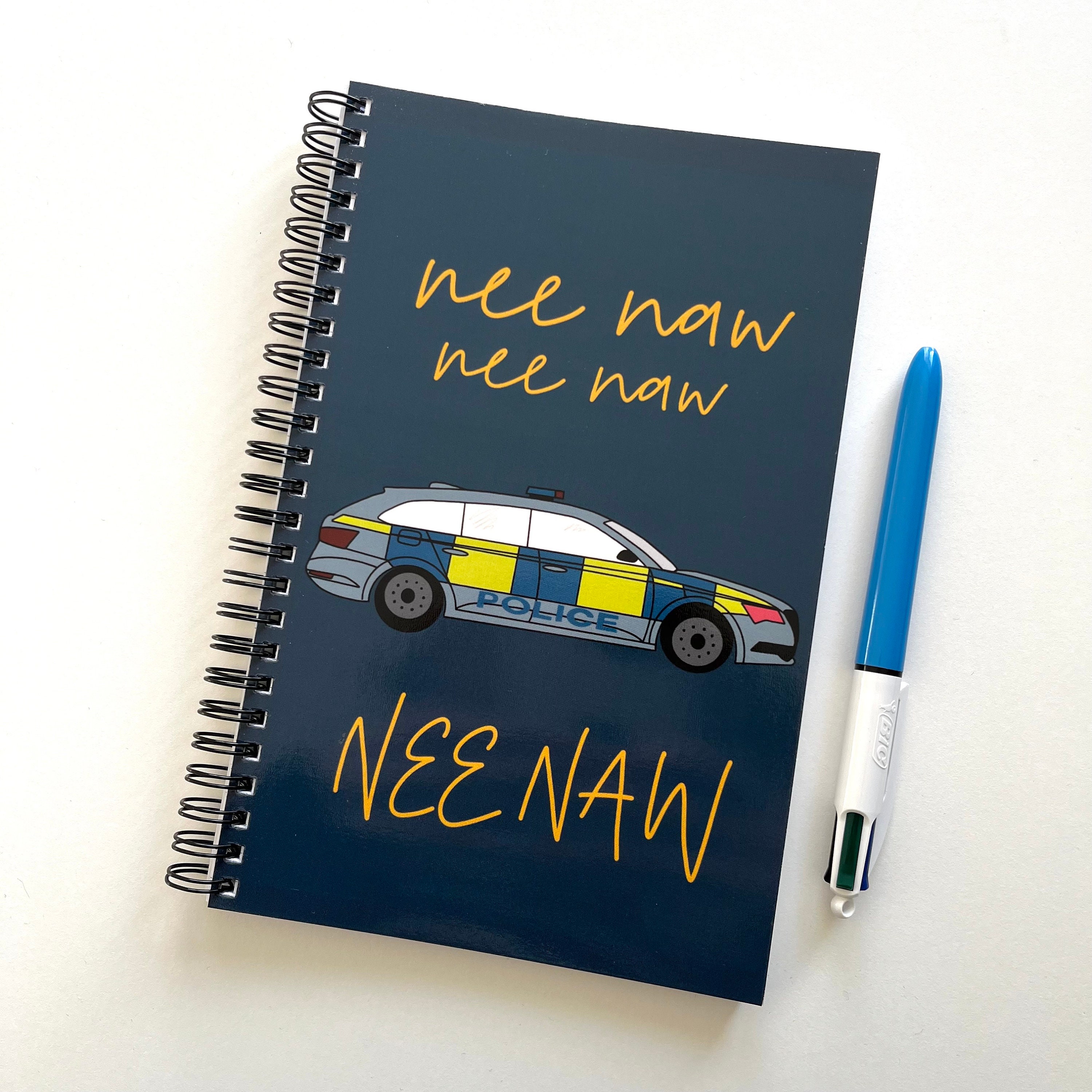 A5 Spiral Bound Notebook, Emergency Services, Police Car,policeman ...
