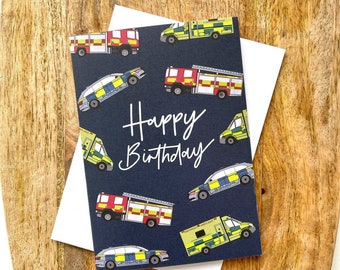 Ambulance Birthday Card Nhs Emergency Services Happy | Etsy