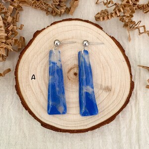 Blue and Translucent Earrings Clear and Blue Earrings Handmade Polymer ...