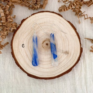 Blue and Translucent Earrings Clear and Blue Earrings Handmade Polymer ...