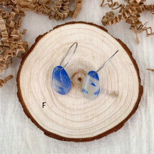 Blue and Translucent Earrings Clear and Blue Earrings Handmade Polymer ...