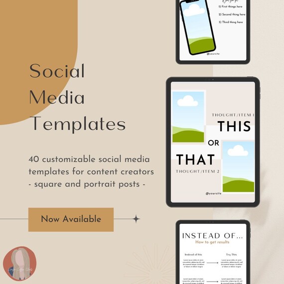 80 Square Portrait Social Media Canva Templates Lifestyle - Etsy
