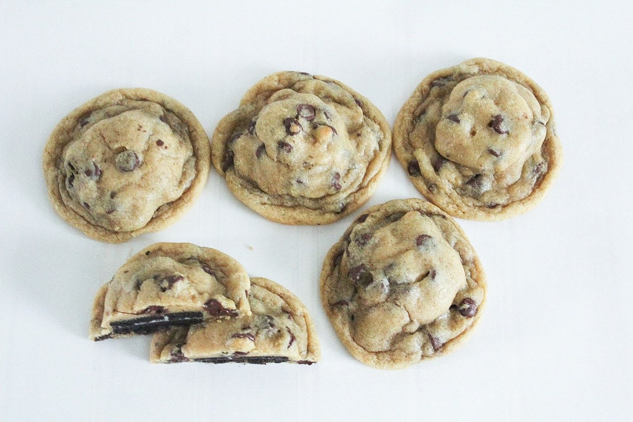 Jumbo Oreo Stuffed Chocolate Chip Cookies Stuffed Cookies - Etsy
