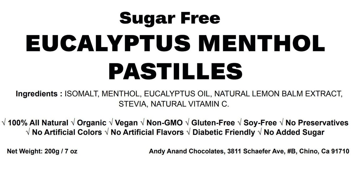 Andy Anand Sugar Free Eucalyptus Menthol Pastilles Classic - Etsy