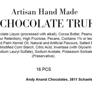Dark Chocolate Truffles 16 Pcs of Champagne by Andy Anand, Rum ...