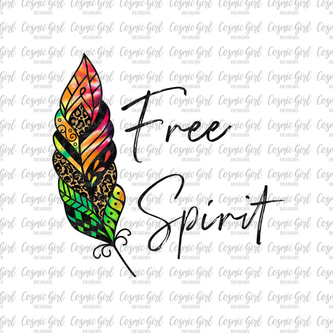 Feather Sublimation Design Template Boho Free Spirit Tie Dye - Etsy