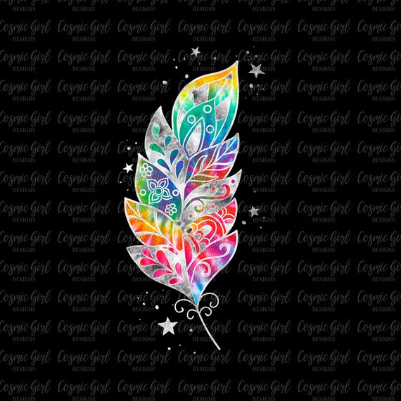 Feather Sublimation Design Template Boho Whimsical Tie Dye - Etsy