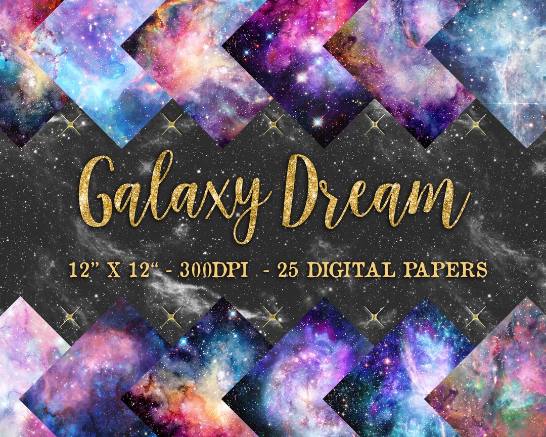 Galaxy Digital Paper Backgrounds Celestial Digital Paper - Etsy
