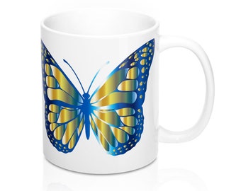 Blue and gold mug | Etsy