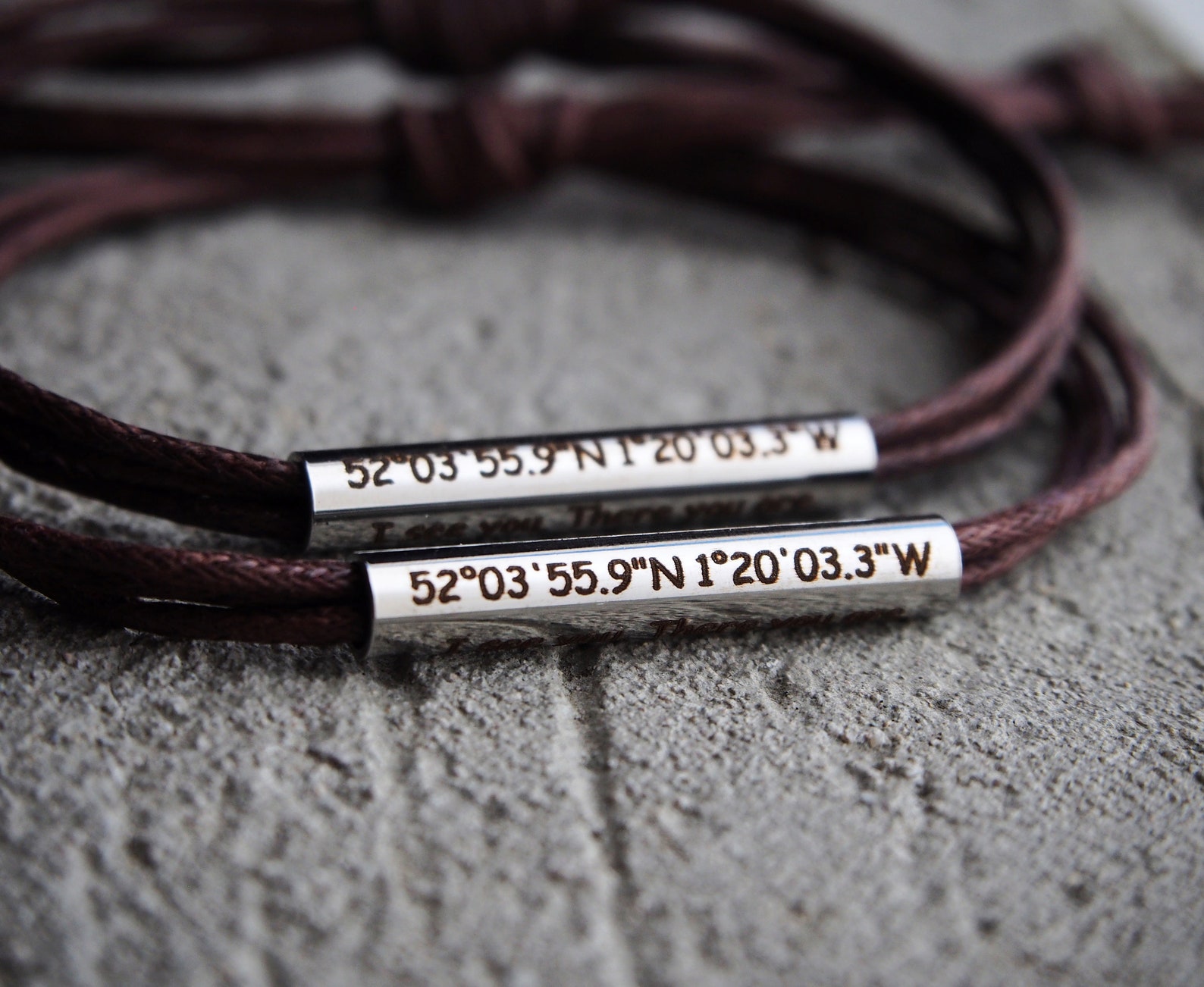 Custom Engraving Coordinate Bracelet, Mens, Womens, Pulseras ...
