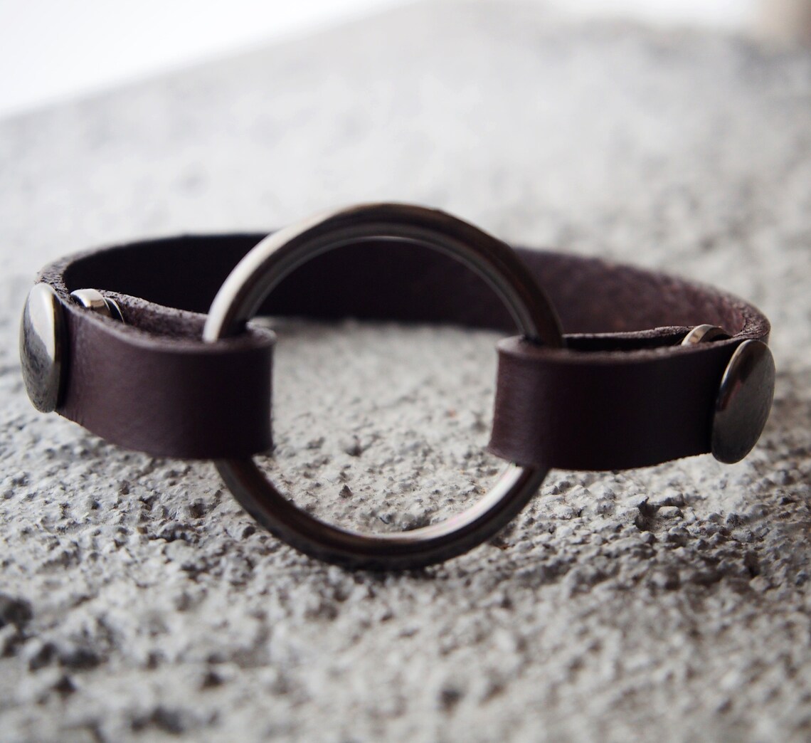 Wear the Ring Leather Bracelet, Personalized Leather Bracelet, O Ring ...