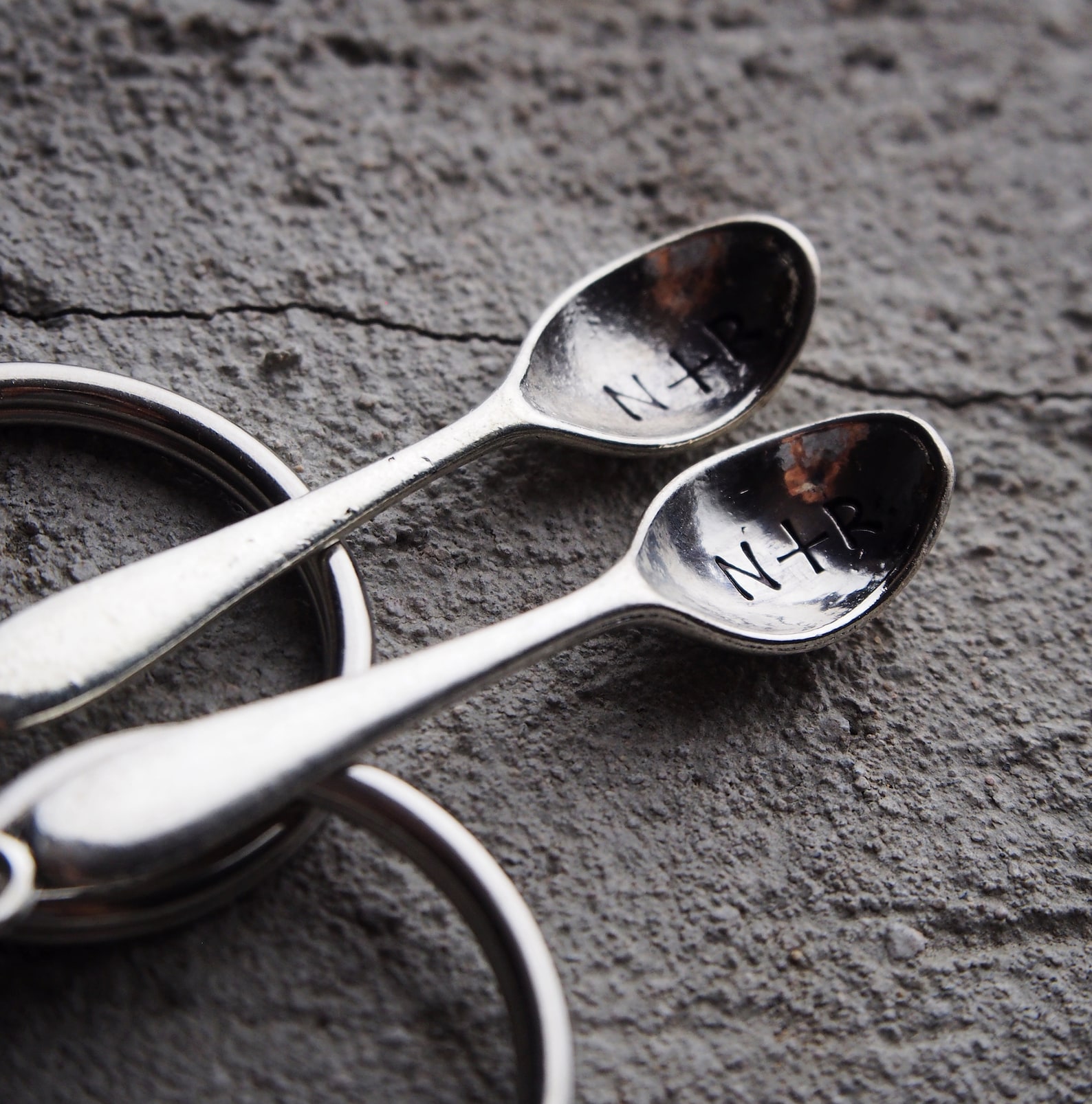 Spoon Couples Keychain, Couples Keychains Initial, Boyfriend Girlfriend ...