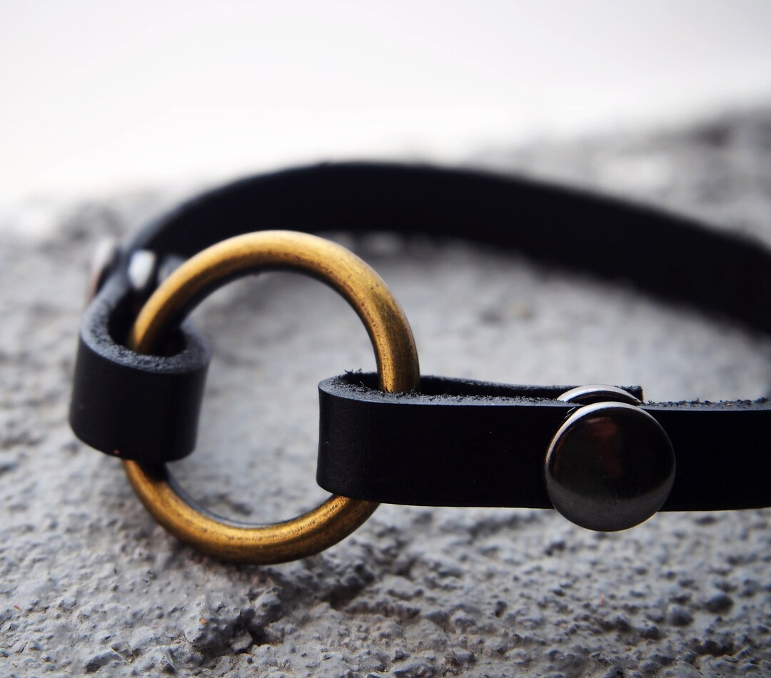 9" Wear the Ring Bracelet, O Ring Bracelet Holder, Real Leather O Ring ...