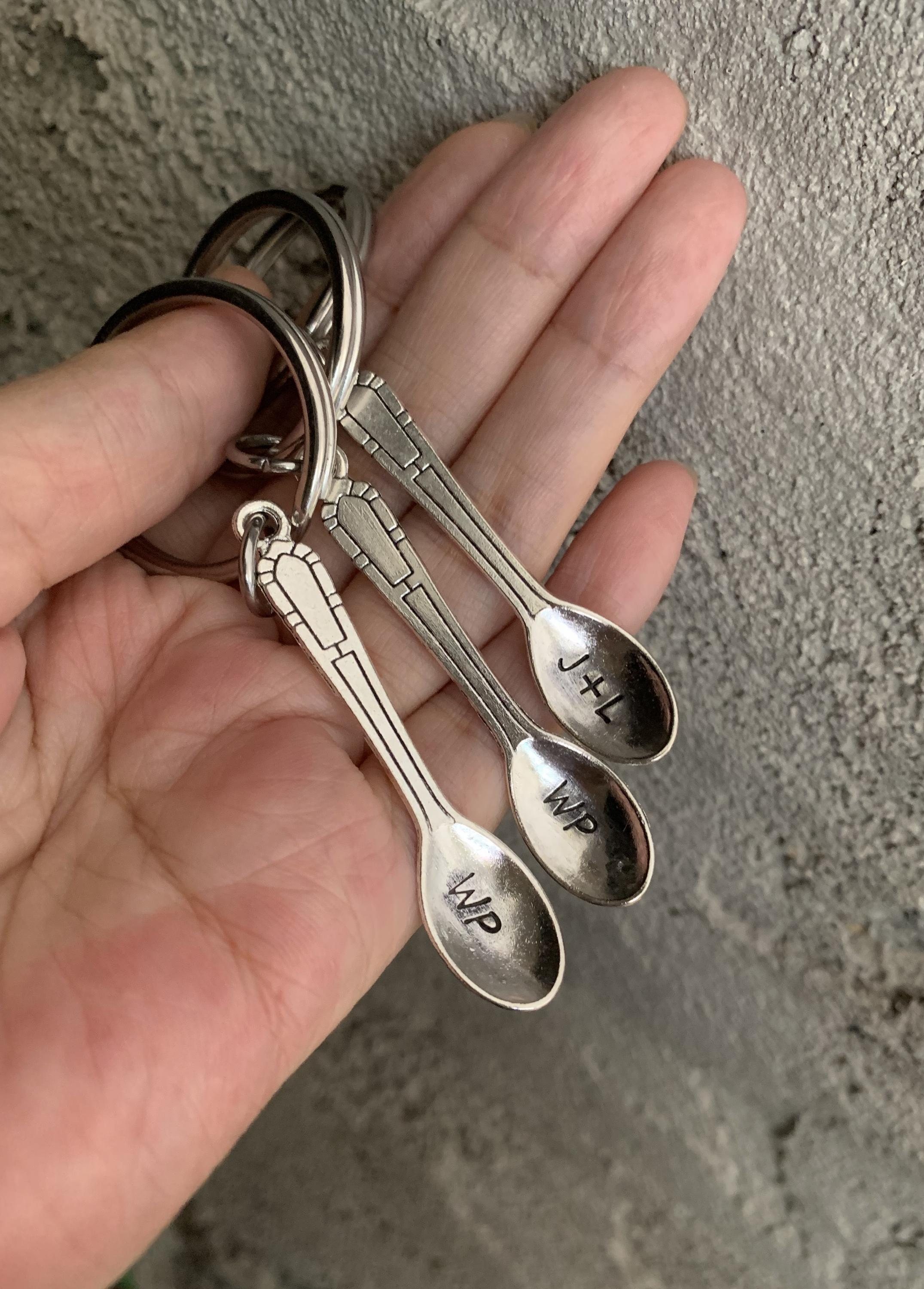 Spoon Couples Keychain, Couples Keychains Initial, Boyfriend Girlfriend ...