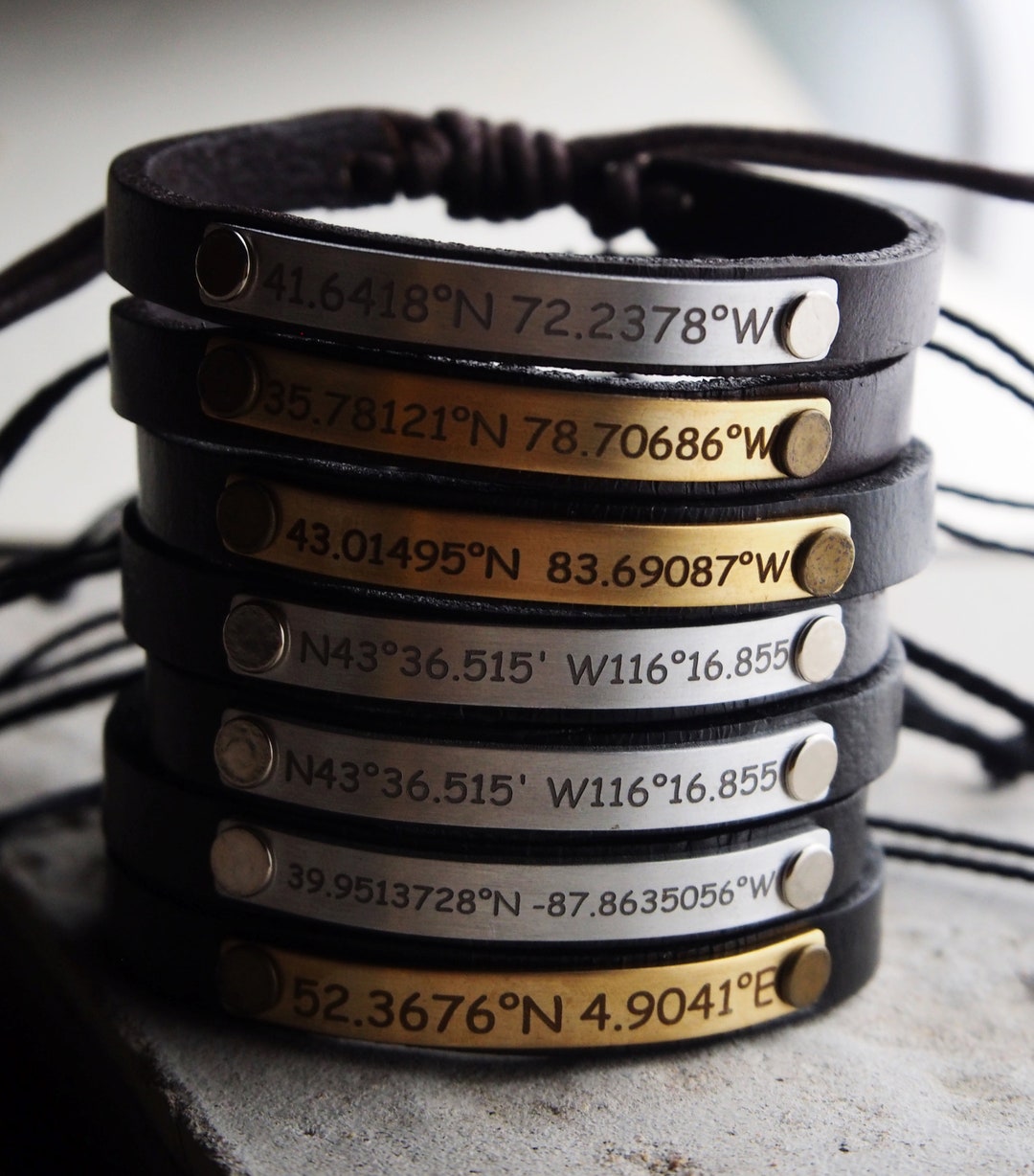 Adjustable/ Coordinates Gifts, Men Coordinate Bracelet, Leather ...