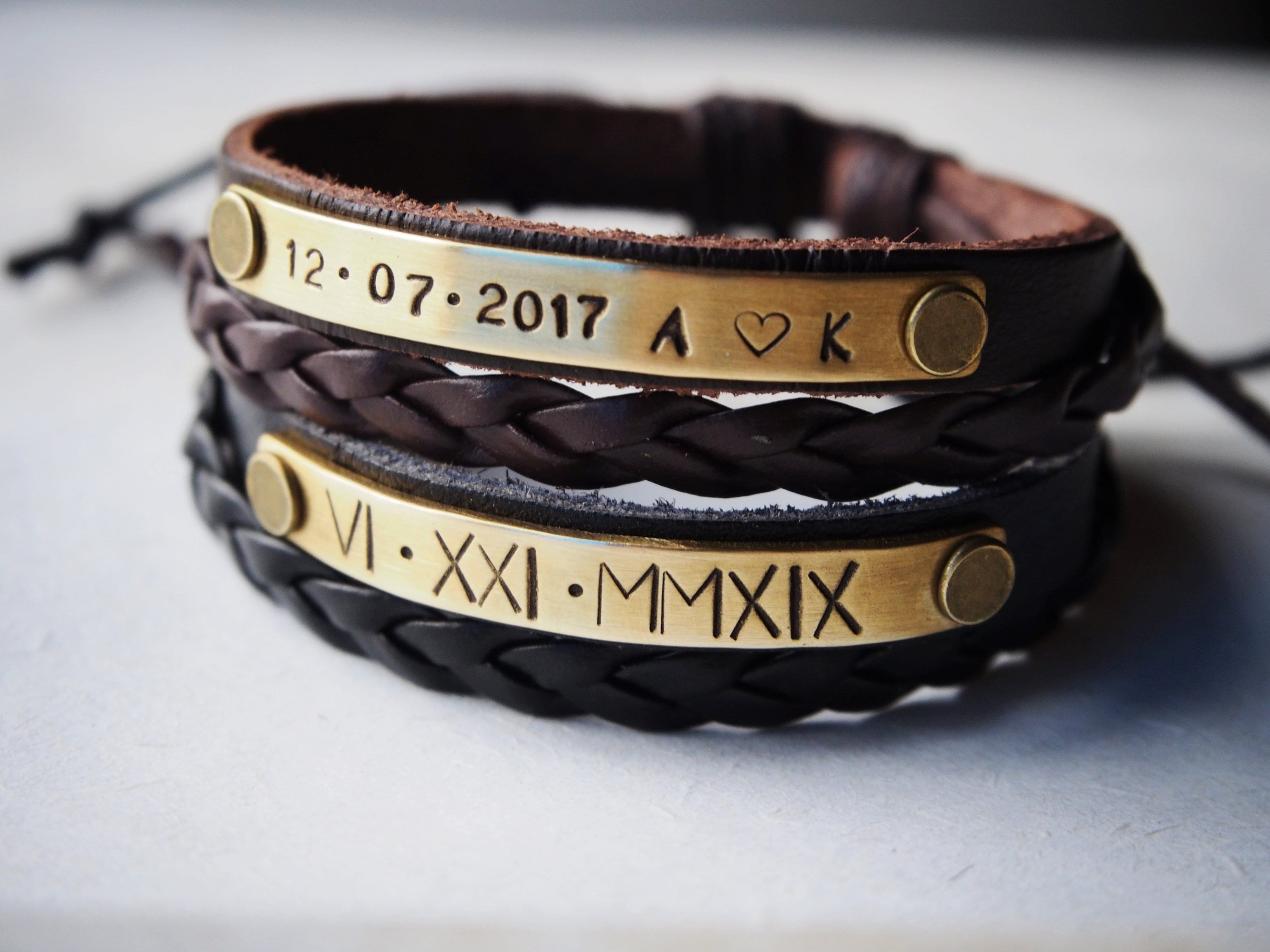 Personalized Couples Bracelets Leather Personalized - Etsy Hong Kong