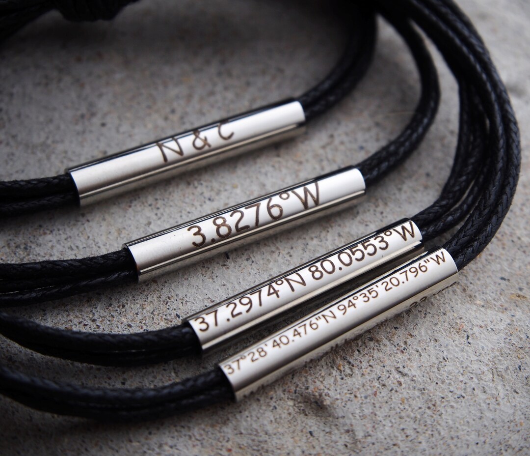 Coordinates Bracelet, Family Member Coordinates Gifts, Coordinate ...