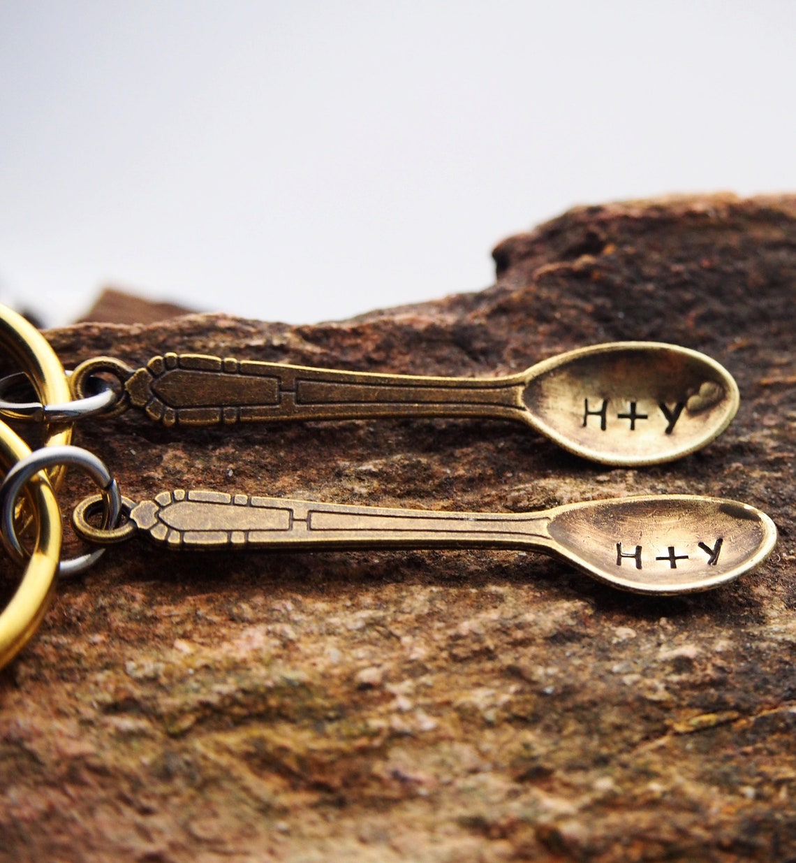 Spoon Couples Keychain, Couples Keychains Initial, Boyfriend Girlfriend ...