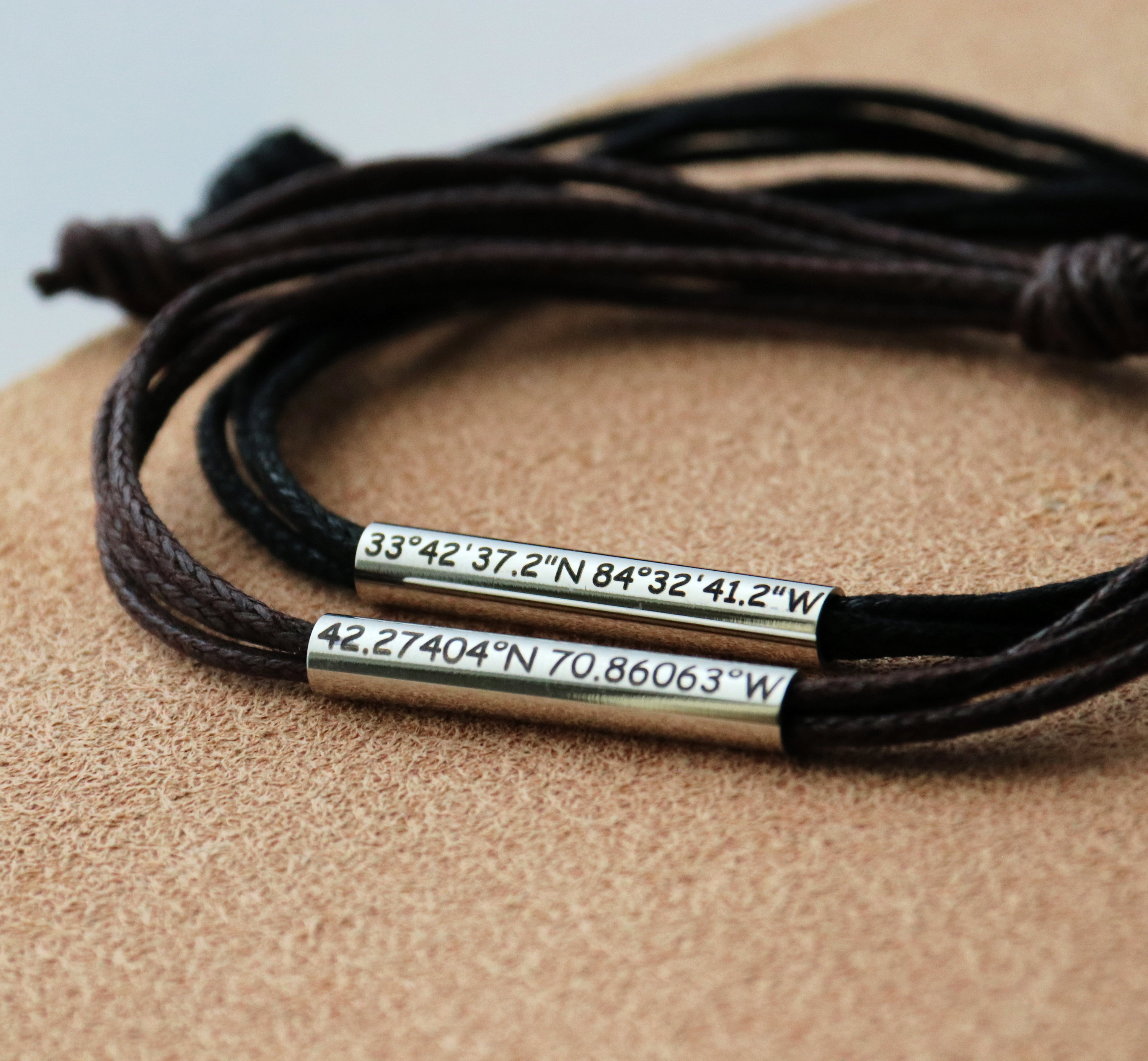 Custom Engraving Coordinate Bracelet, Mens, Womens, Pulseras ...