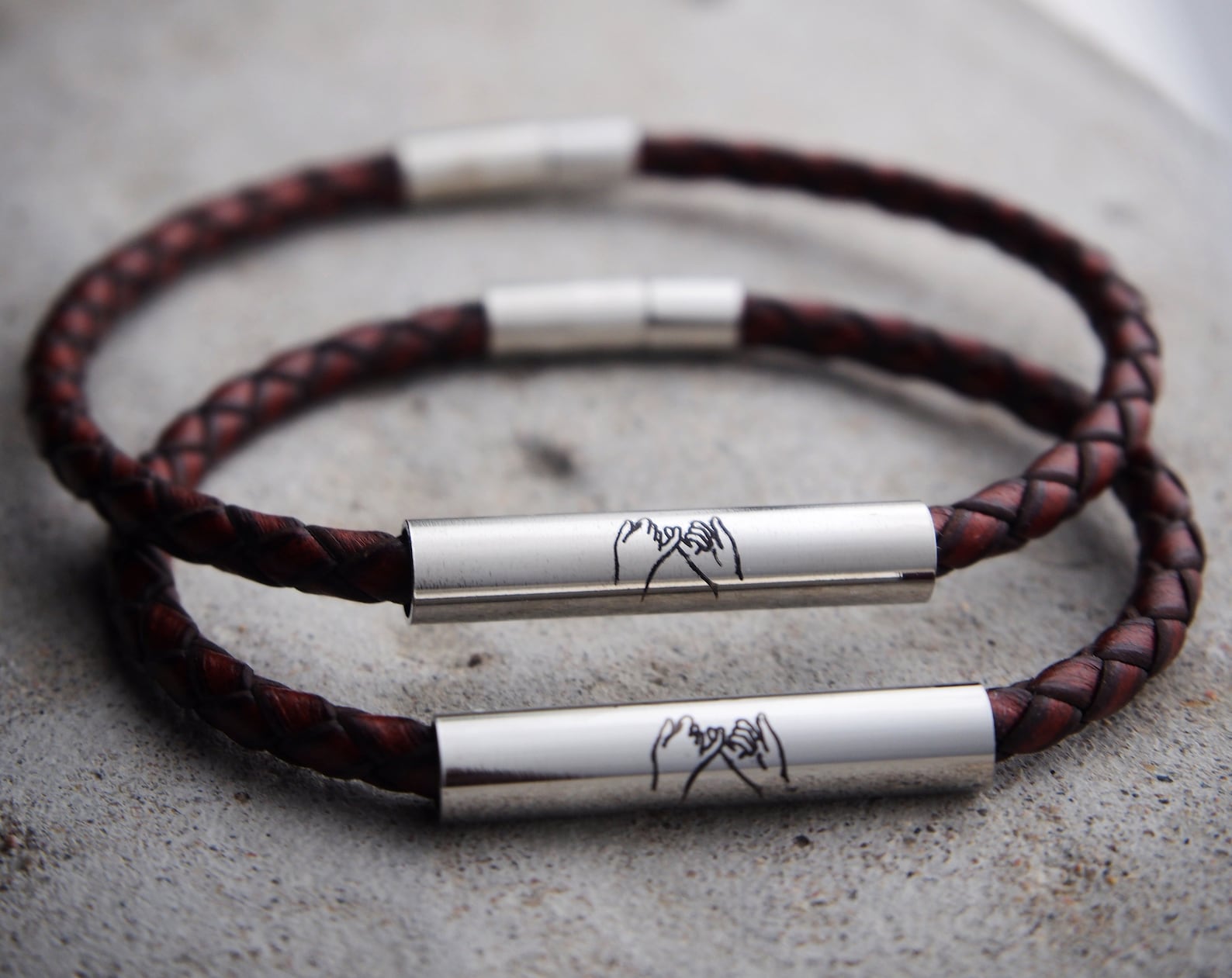 Custom Engraved Pinky Promise Bracelets, Custom Couple Bracelets ...