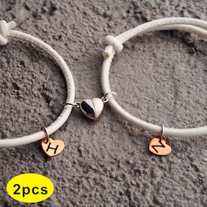 2pc=1set-couple Bracelets Leather, Couple Gifts Adjustable, Couple ...